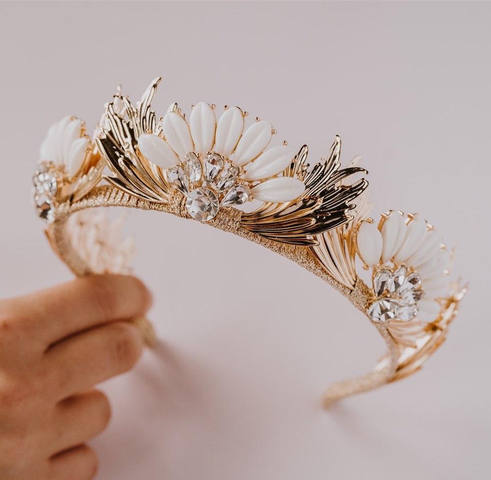 Gold Delilah Crown - Designer Crown Hire